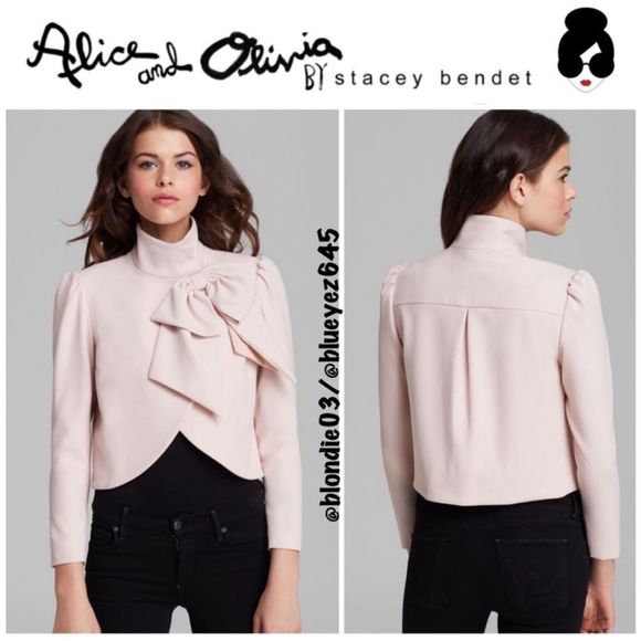 Alice + Olivia | Jackets & Coats | Alice Olivia Addison Pink Bow ...